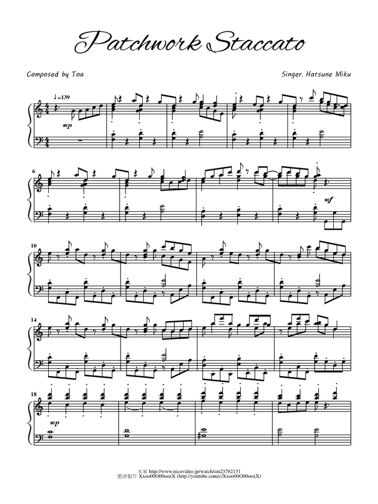 m484406 Hatsune Miku - Patchwork Staccato | PDF