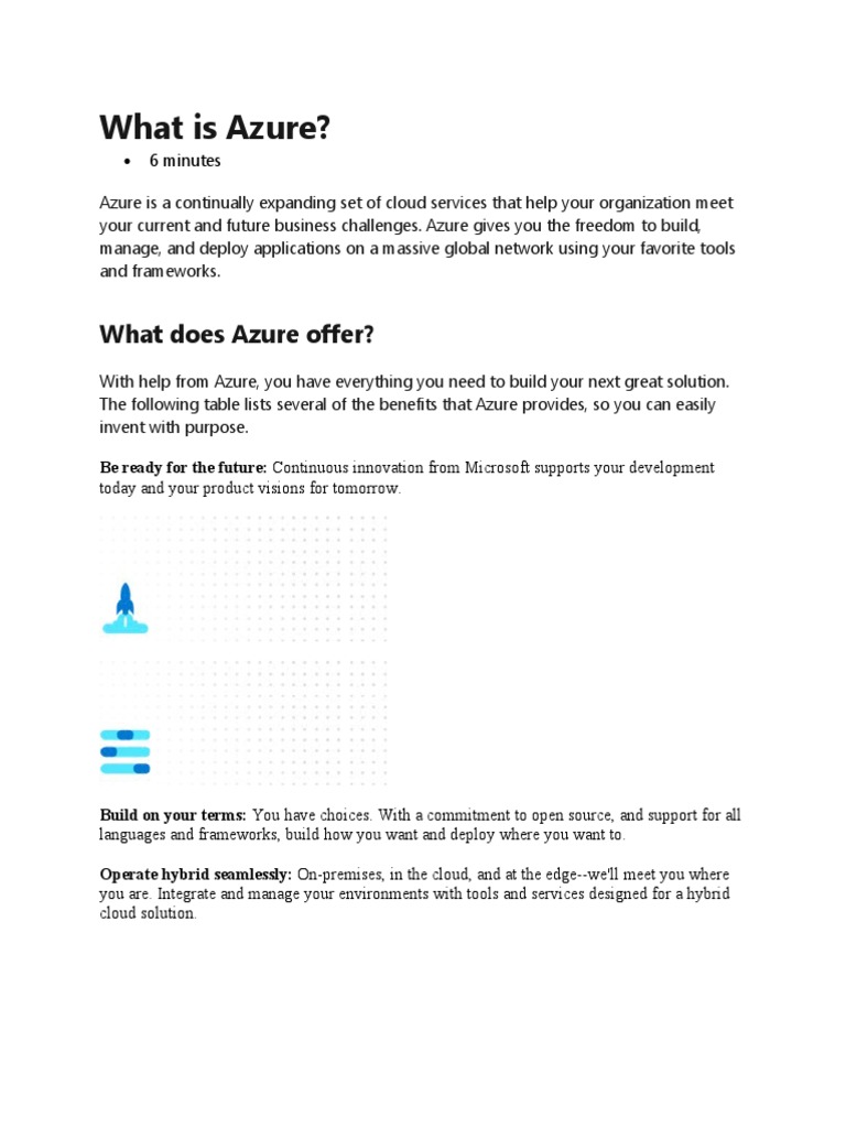 What is Azure | PDF | Microsoft Azure | Cloud Computing