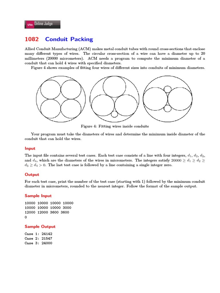 Conduit Packing: Input | PDF