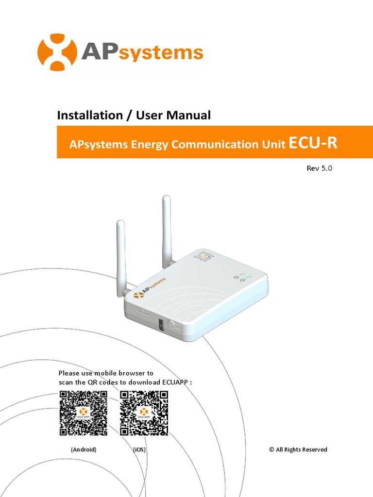APsystems Energy Communication Unit ECU R User Manual - REV5.0 - 2020 07 02 | PDF | Wireless Lan ...