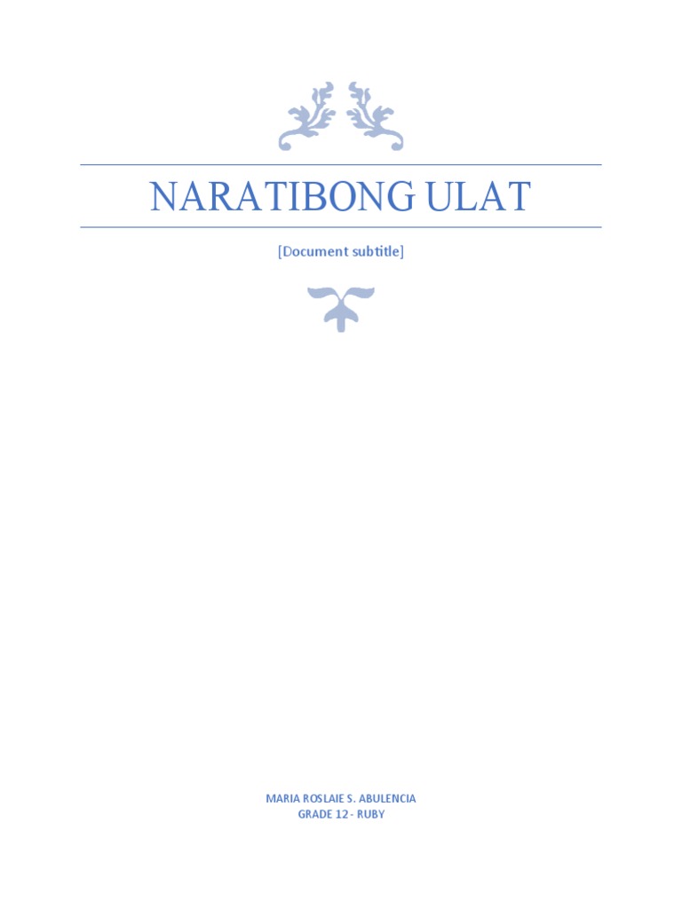 Naratibong Ulat | PDF