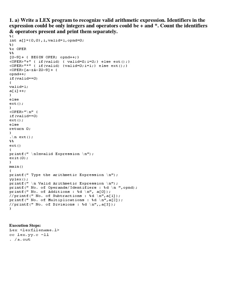 SS and CD Lab PGM | PDF | Parsing | Computer Programming