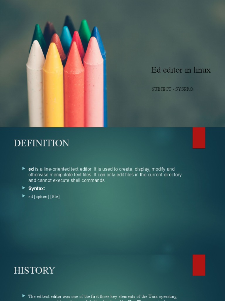 Using the Ed Line Editor in Linux | PDF