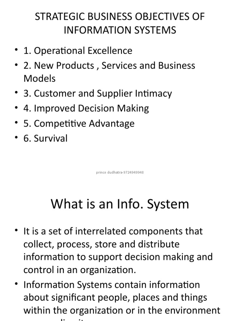 Strategic Business Objectives of Information Systems-Prince Dudhatra ...