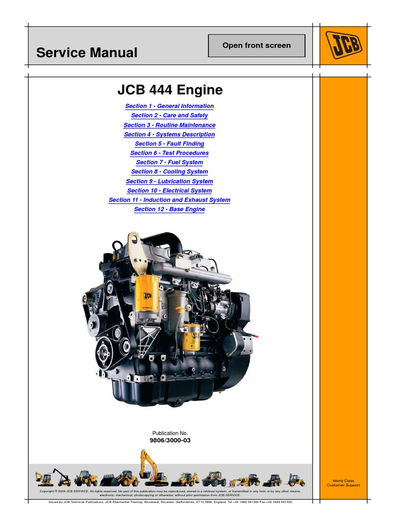 Service Manual JCB 444 | PDF | Piston | Turbocharger