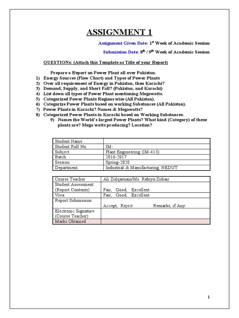 PE Assignment 1 | PDF | Engines | Energy Development