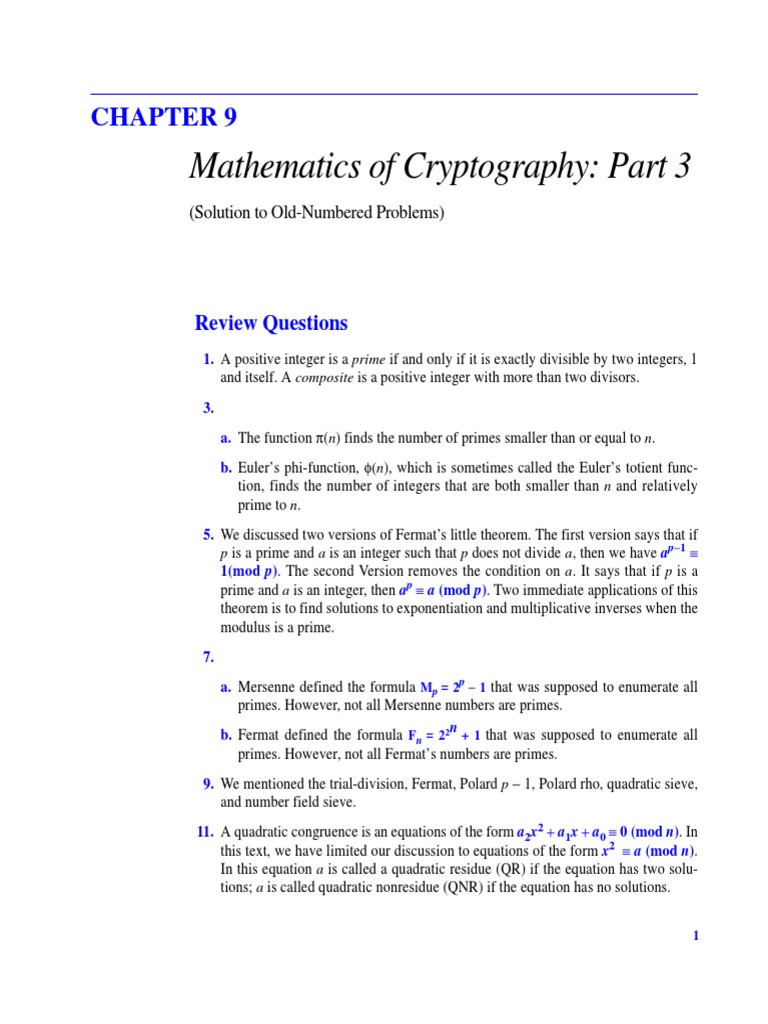 Student Solution Chap 09 | PDF | Prime Number | Number Theory