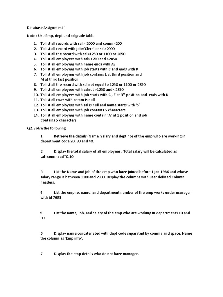 Mysql Assignment 11 | Download Free PDF | Information Technology ...