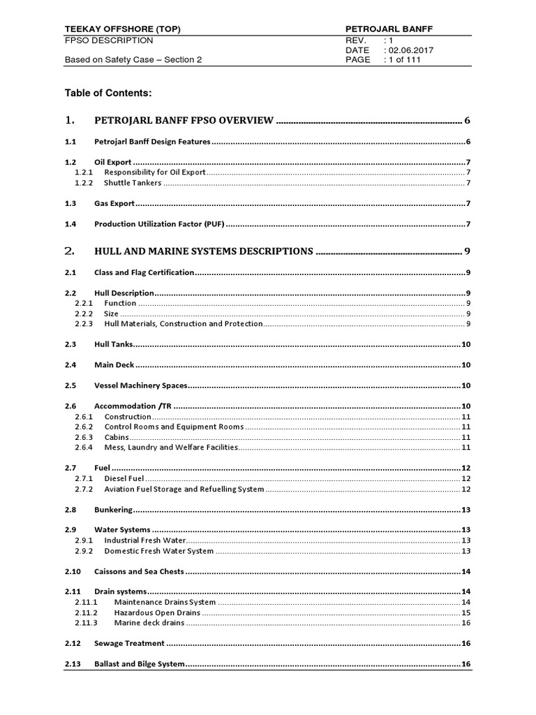 Banff FPSO Description | PDF | Oil Tanker | Water Heating