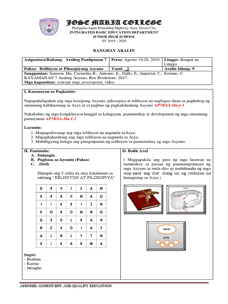 LP 2019 - 2020 Week 1 Mga Sinaunang Relihiyon at Pilosopiya | PDF