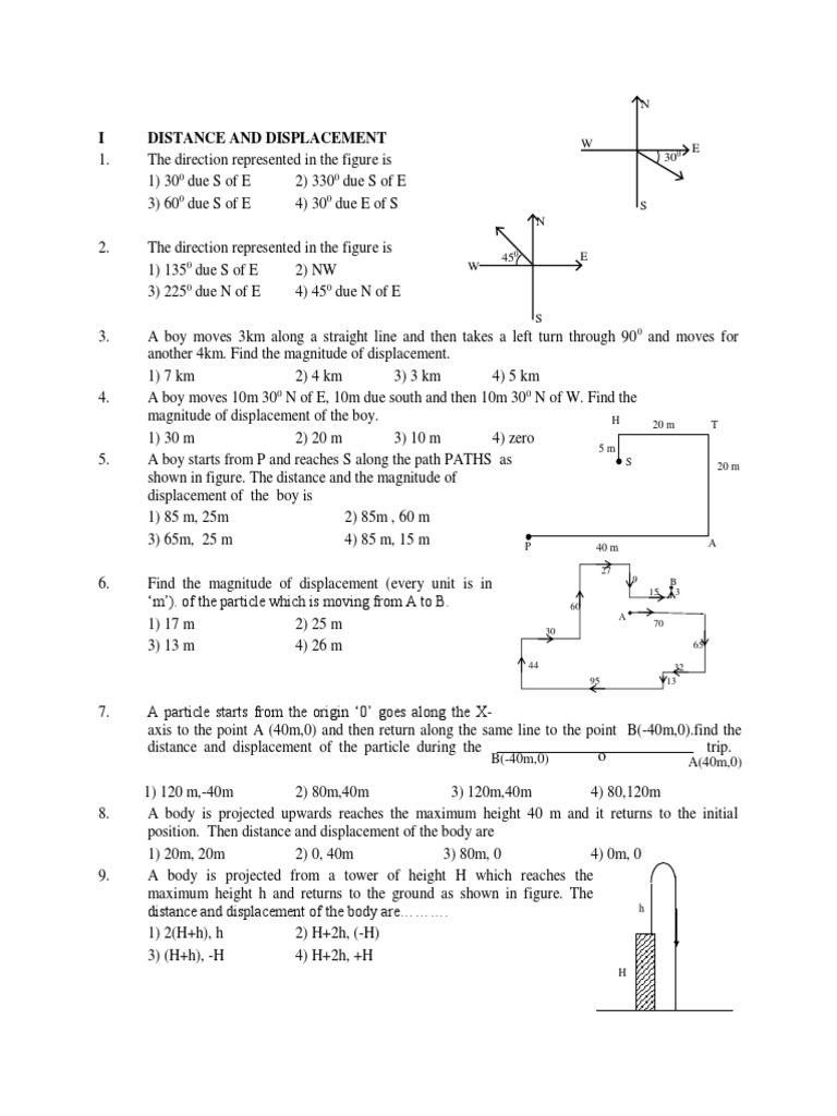 Distance and Displacement Problems | PDF | Geometry | Metrology