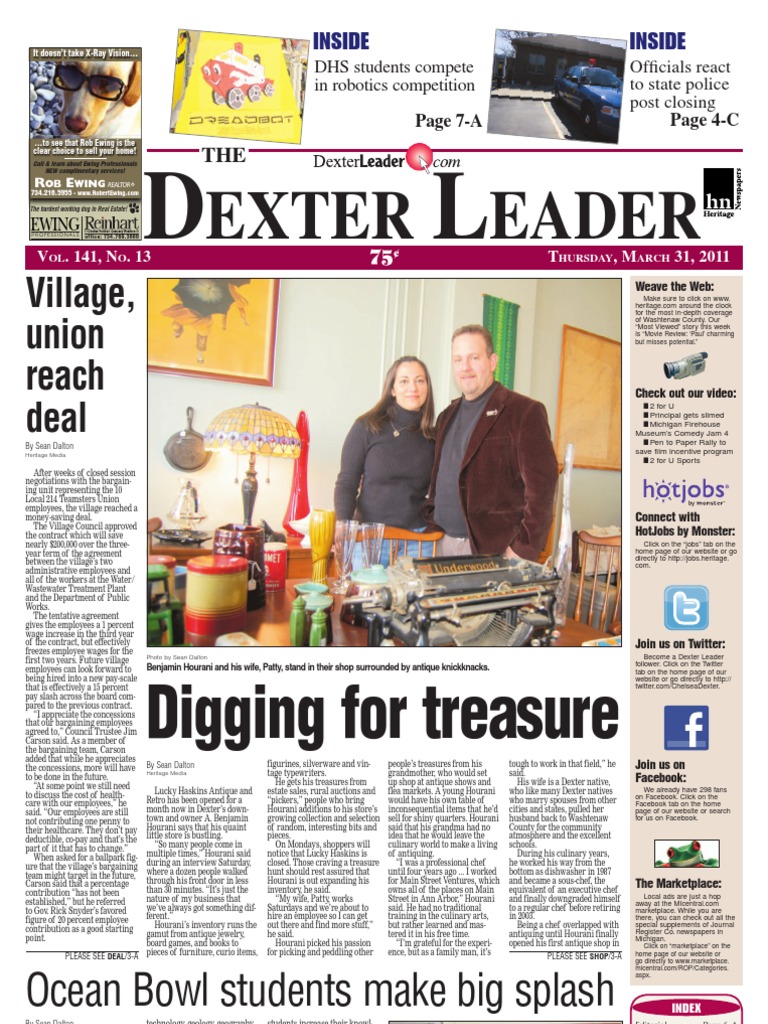 The Dexter Leader Front Page March 31, 2011 | PDF