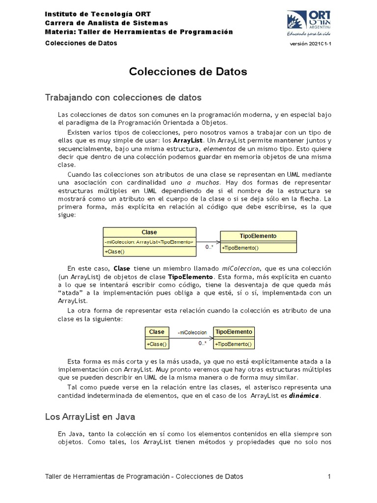 THP-Colecciones de Datos | PDF | Objeto (informática) | Java (lenguaje de programación)