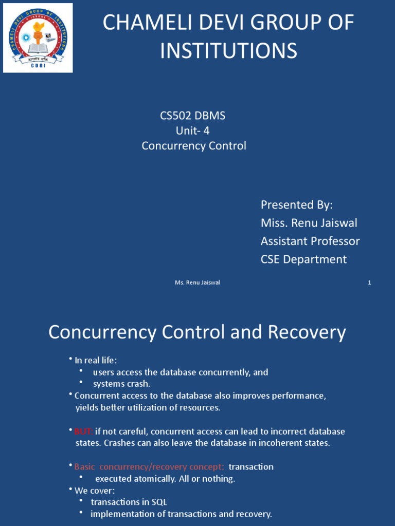 Concurrency Control | PDF | Database Transaction | Acid
