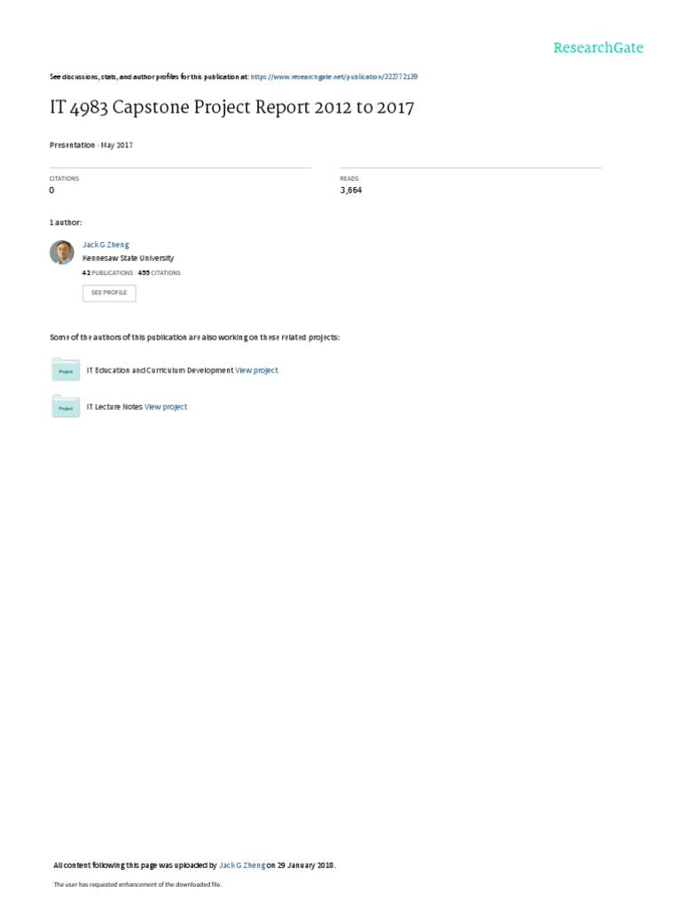 It4983 Capstone Report 2017 | PDF | Databases | Microsoft Sql Server