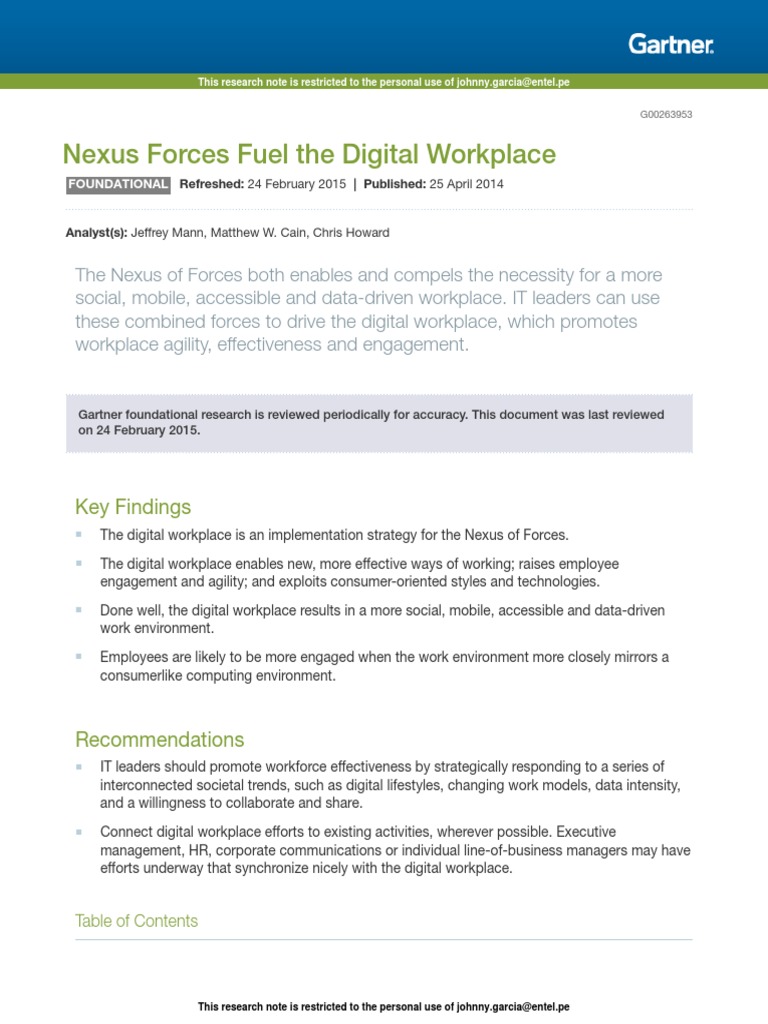 Nexus Forces Fuel The Digital Workplace | PDF | Cloud Computing ...