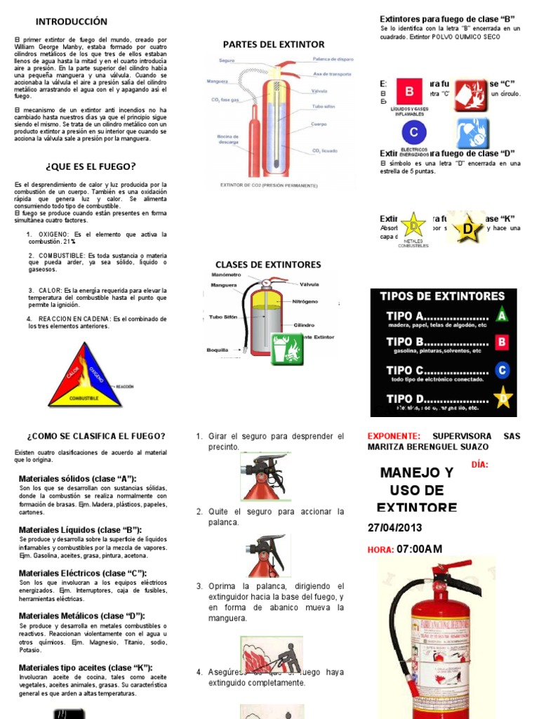 Triptico de Uso de Extintores | PDF | Incendios | Combustión