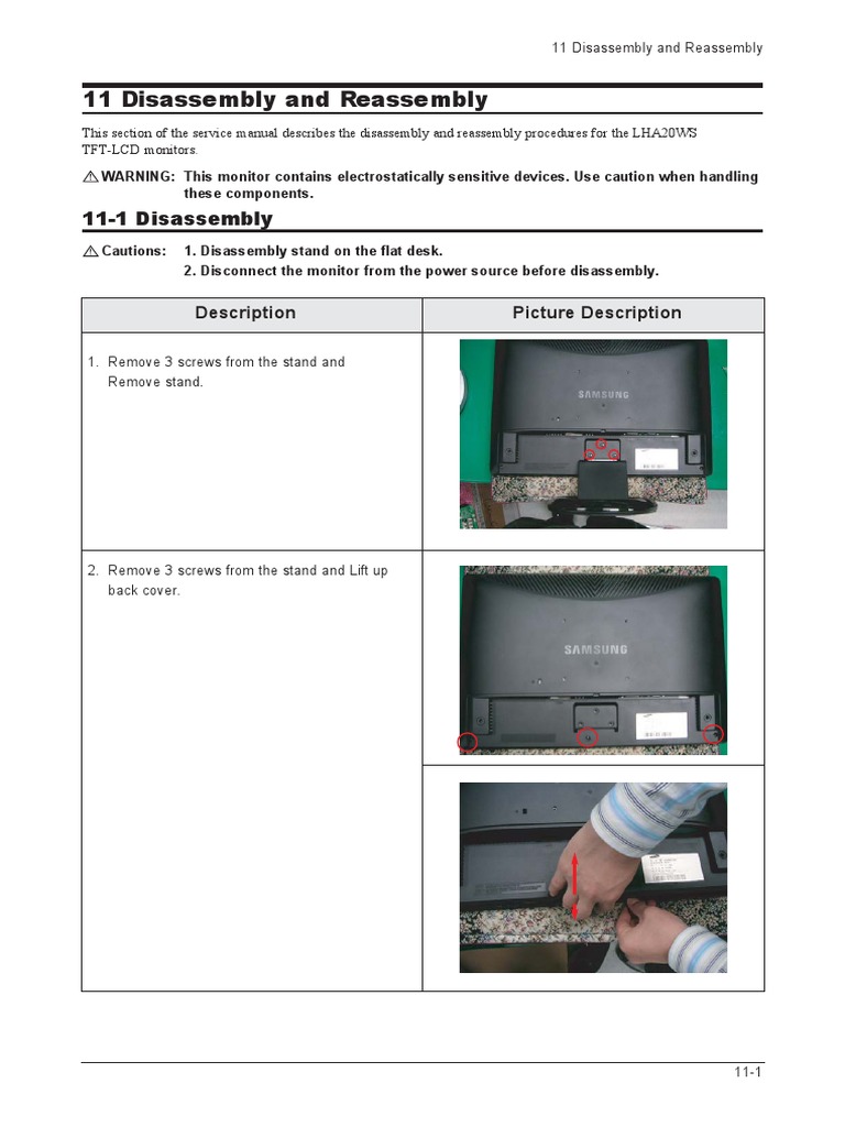 Samsung 223bw Disassembly and Reassembly | PDF | Technology & Engineering