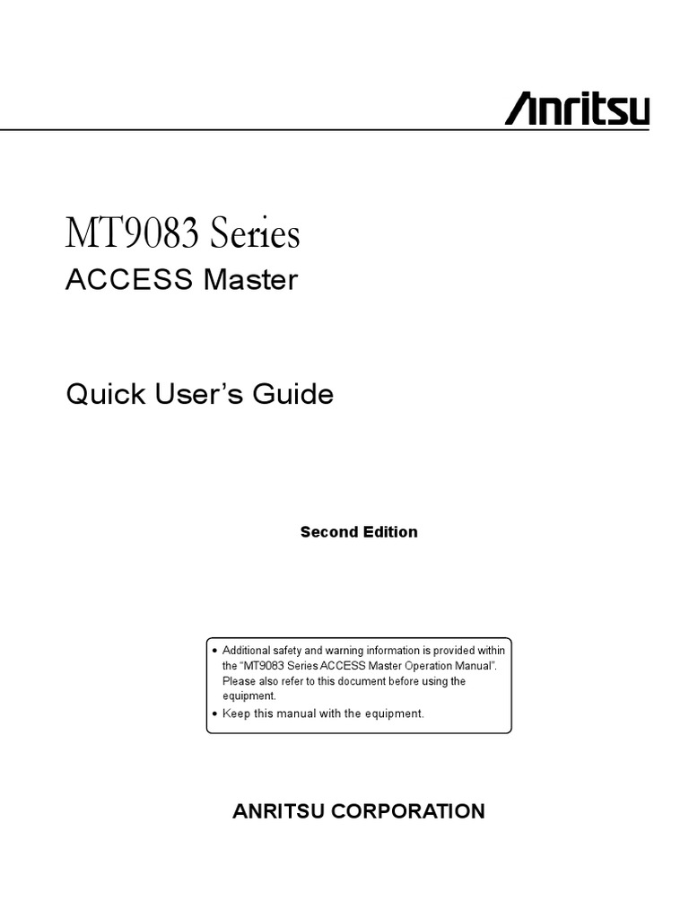 MT9083 Series: ACCESS Master | PDF | Optical Fiber | Decibel