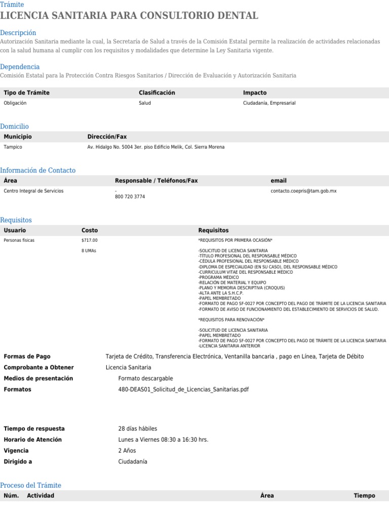 Licencia Sanitaria para Consultorio | PDF