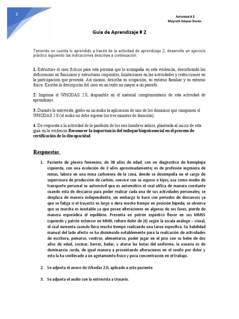 Guía de Aprendizaje 2 | PDF | Invalidez | Aprendizaje