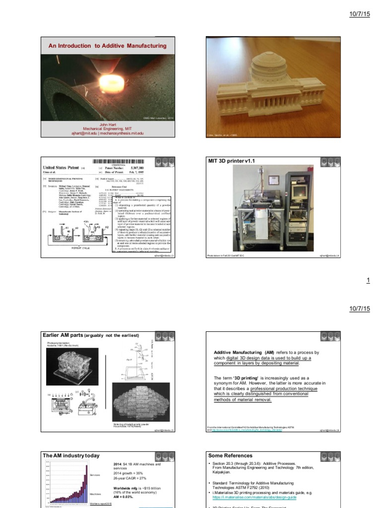 An Introduction To Additive Manufacturing | PDF | 3 D Printing | Materials