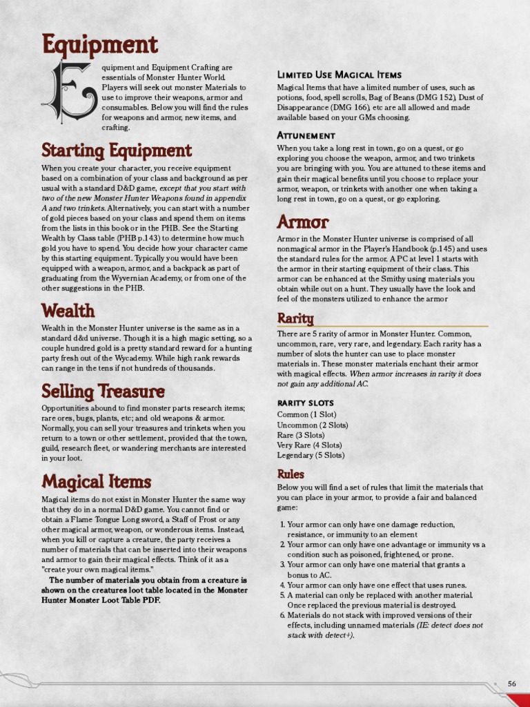 Equipment Equipment: Starting Equipment Starting Equipment | PDF | Sword