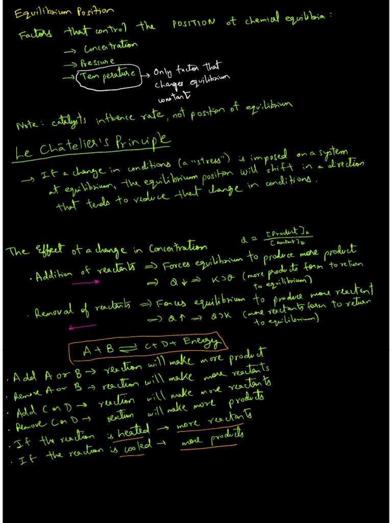 Le Chatelier's Principle Notes | PDF | Chemical Equilibrium | Chemical ...