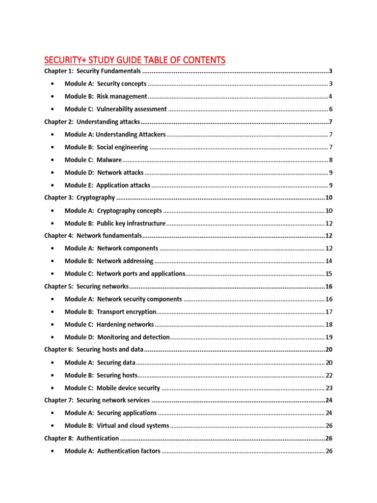 Security+ Study Guide Contents | PDF | Computer Network | Radius
