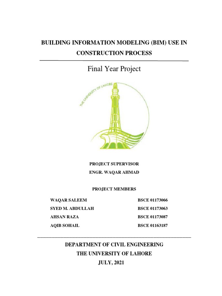 BIM FYP Report | PDF | Building Information Modeling | 3 D Computer ...