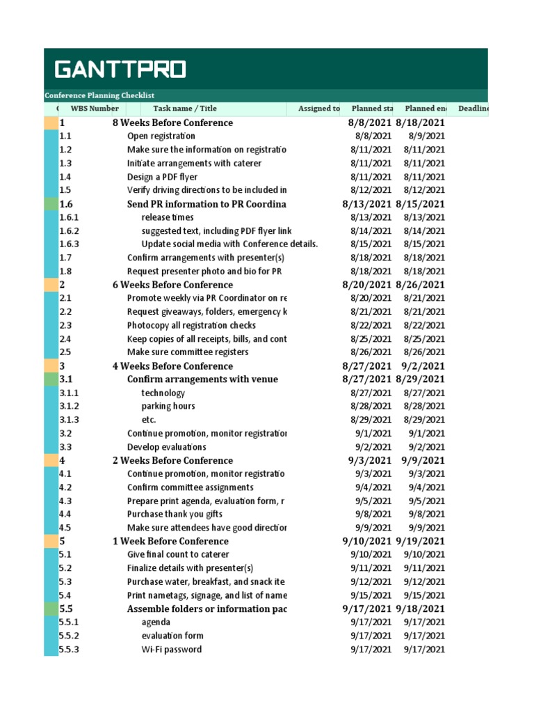 Conference Planning Checklist | PDF | Computing