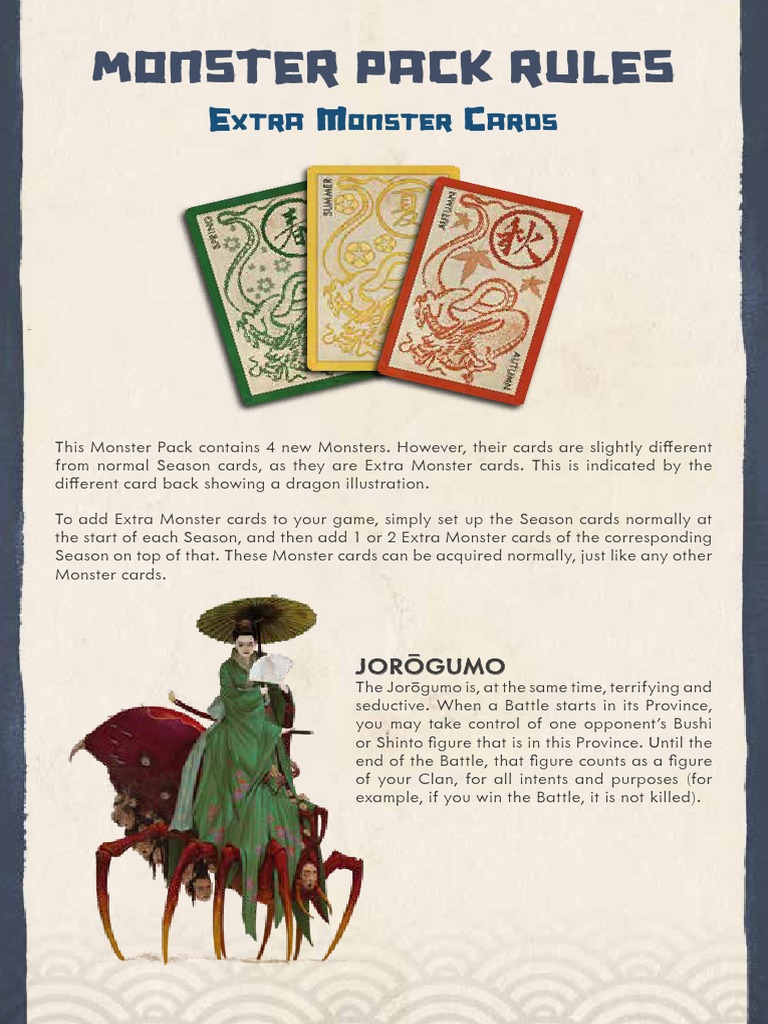 Monster Pack Rules: Xtra Onster Ards | PDF | Card Games | Gaming