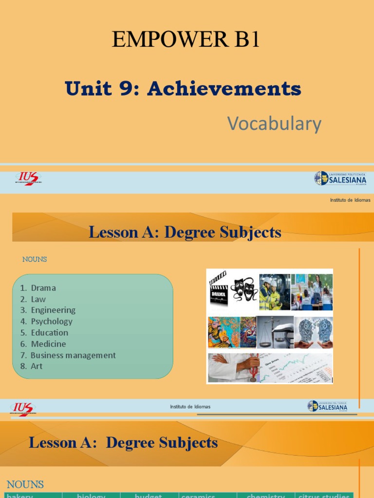 Empower B1: Unit 9: Achievements | PDF | Linguistic Morphology | Grammar