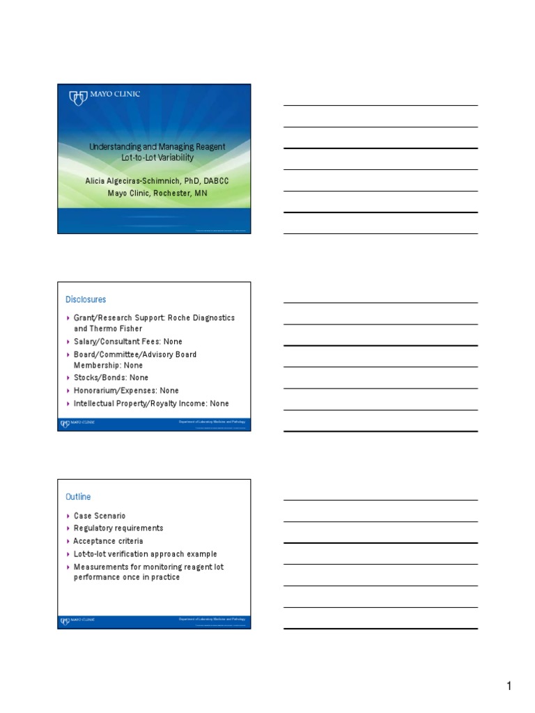Lot To Lot Variation | PDF | Medical Laboratory | Assay