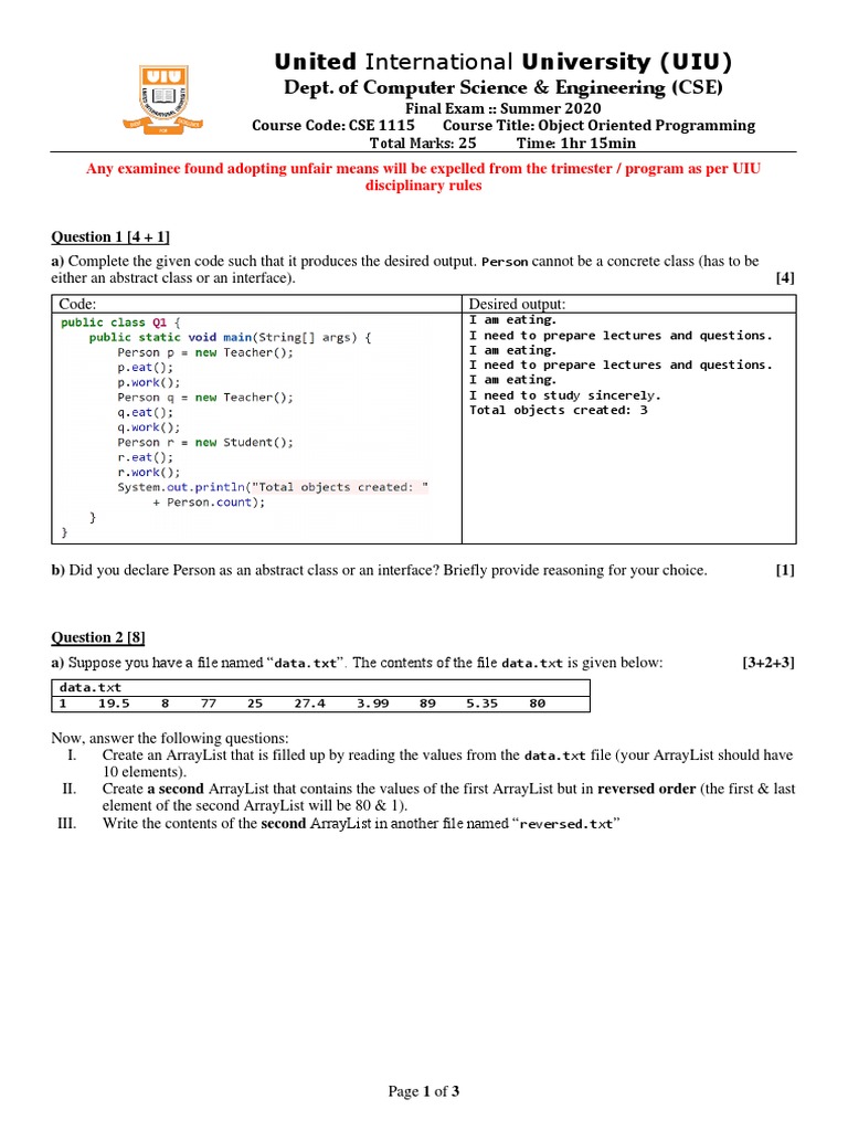 United International University (UIU) : Dept. of Computer Science ...