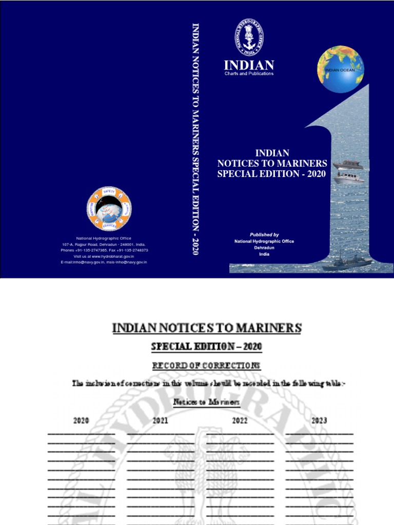 Indian Notices to Mariners Special Edition | PDF | Ships | Insurance