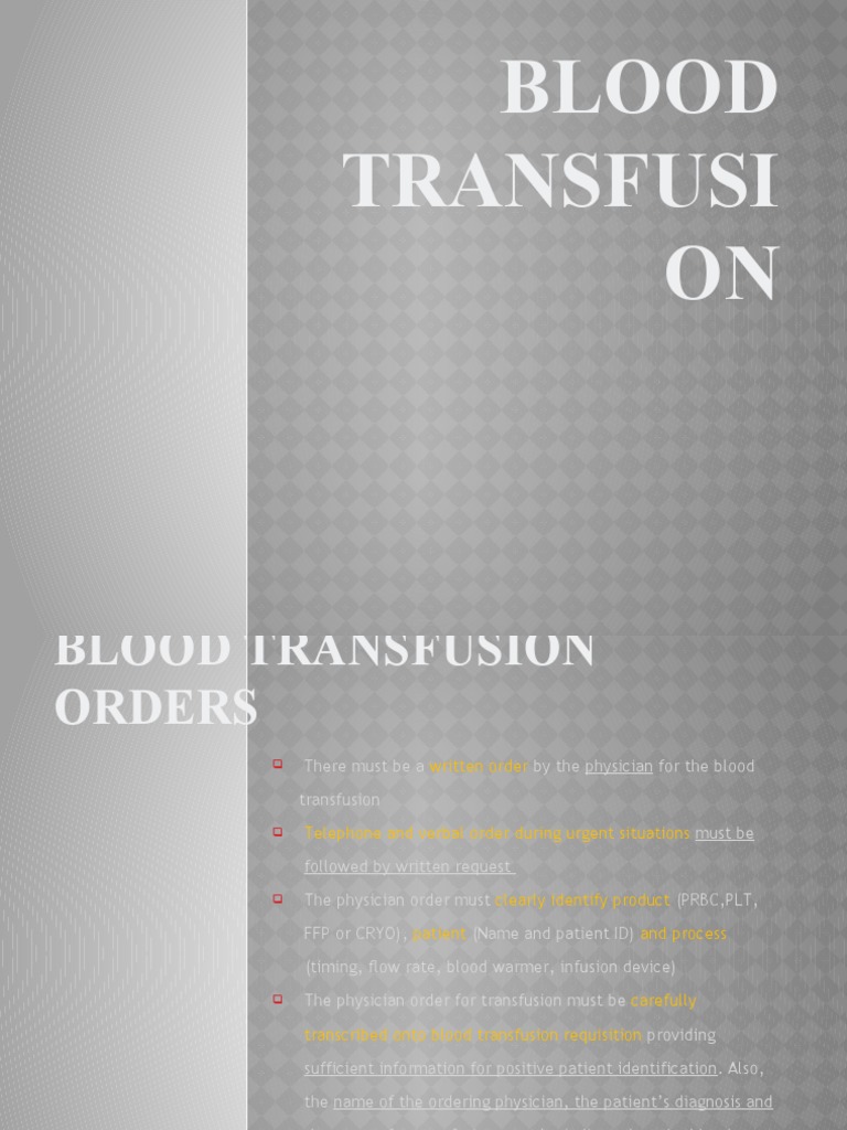 Blood Transfusion | Download Free PDF | Blood Transfusion | Intravenous ...