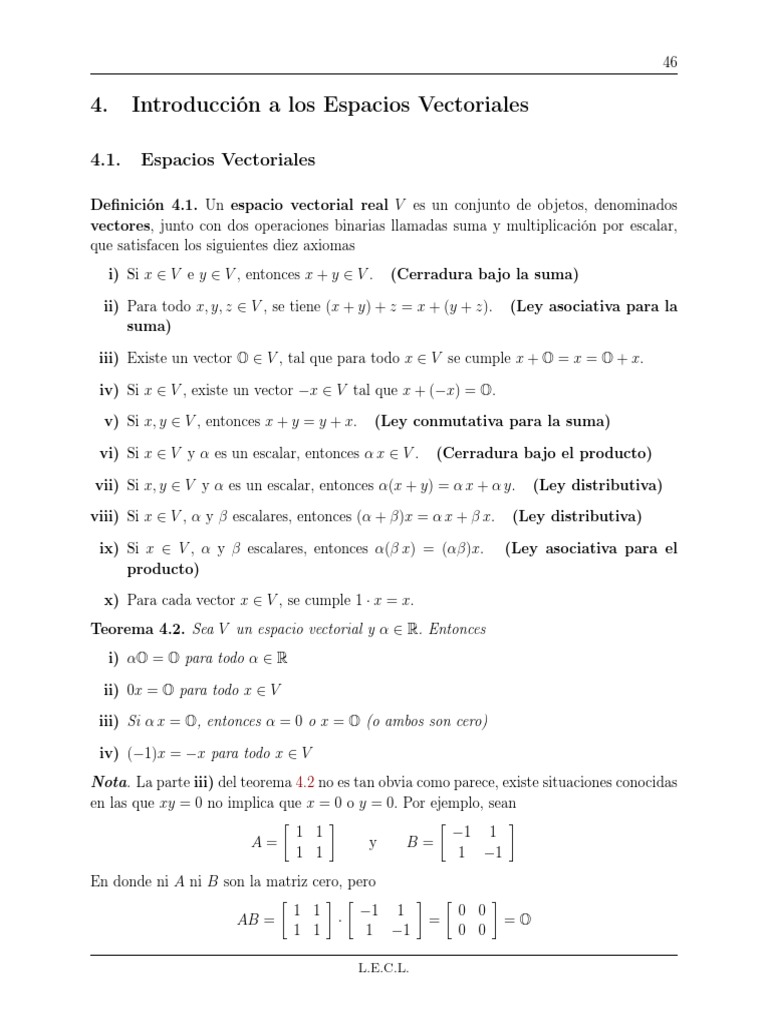 Espacios y SUbespacios Vectoriales | PDF | Espacio vectorial | Escalar (Matemáticas)