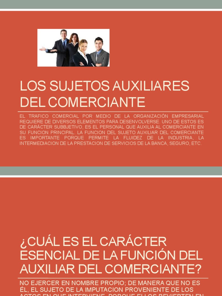 Los Sujetos Auxiliares Del Comerciante | PDF
