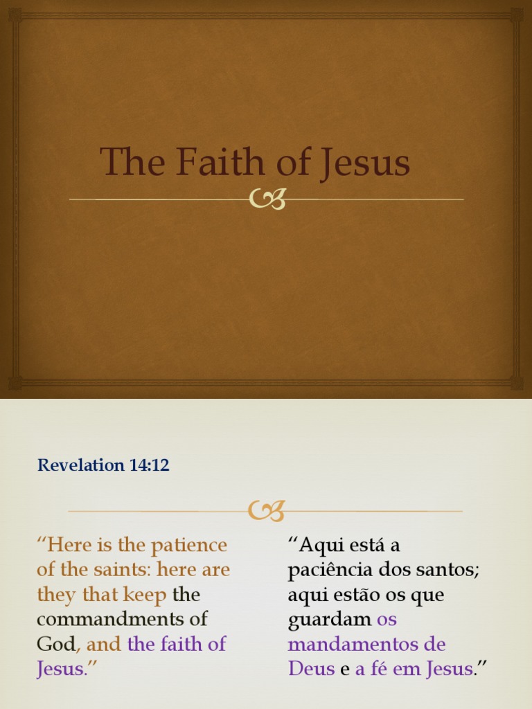 The Faith of Jesus (A Fé de Jesus) | PDF | Crença e doutrina religiosa ...