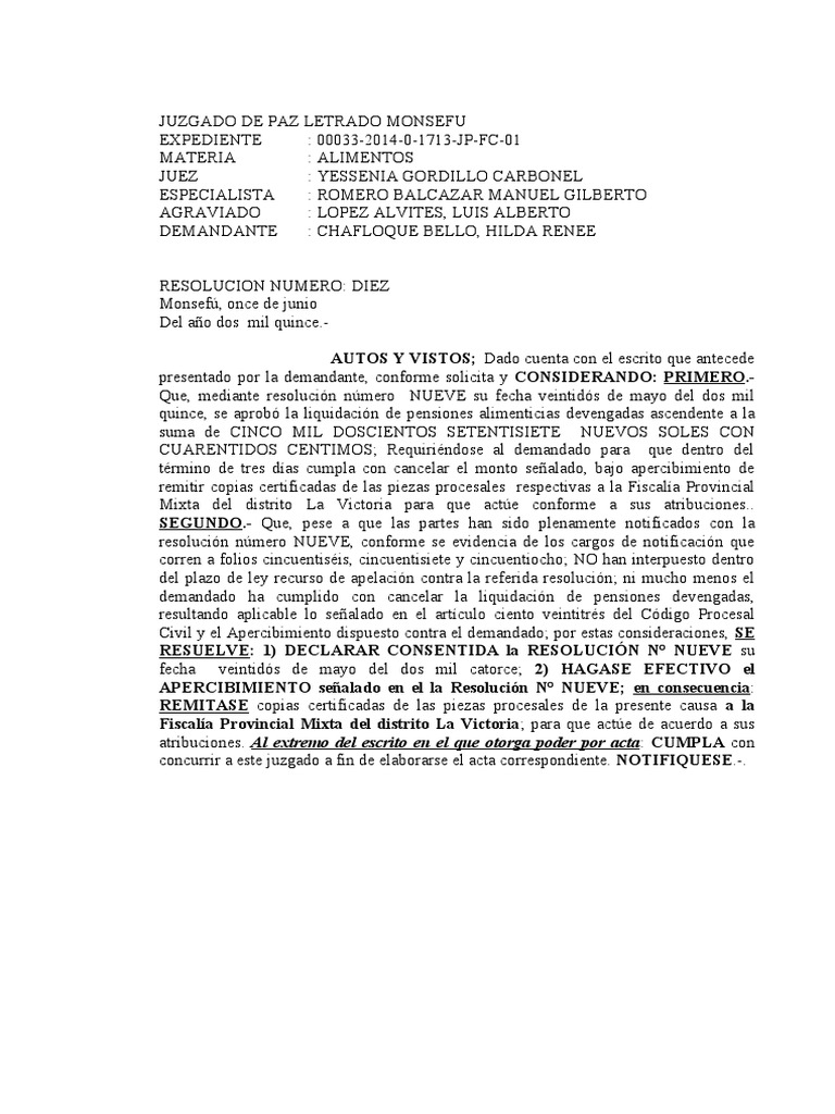 Auto - Hace Efectivo Apercibimiento - Poder Por Acta | PDF