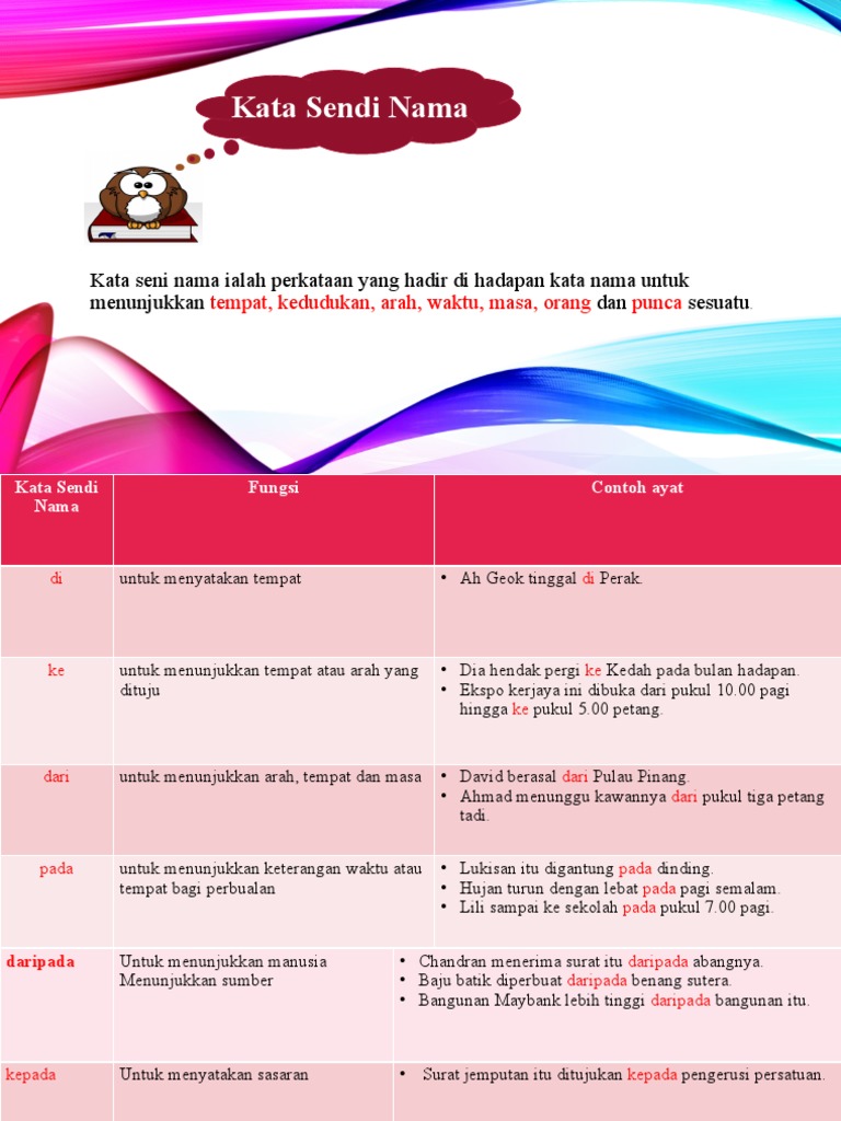 Nota dan Latihan Kata Sendi Nama | PDF