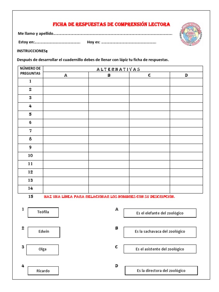 Ficha de Respuestas de Lectura | PDF | Métodos y materiales de enseñanza