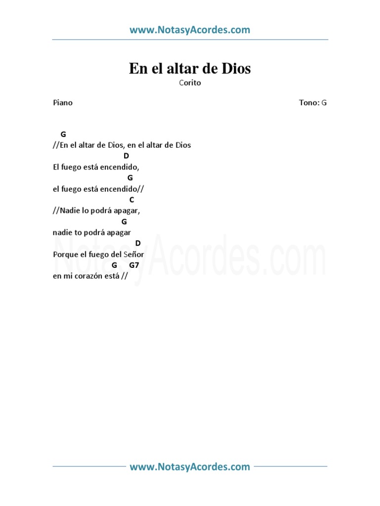 En El Altar de Dios Coro | PDF