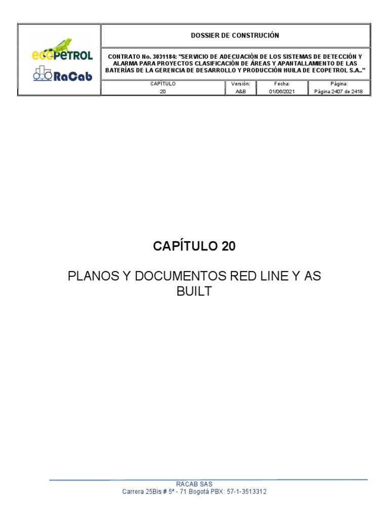 CAPÍTULO 20. Planos y Documentos Red Line y As Built | PDF ...