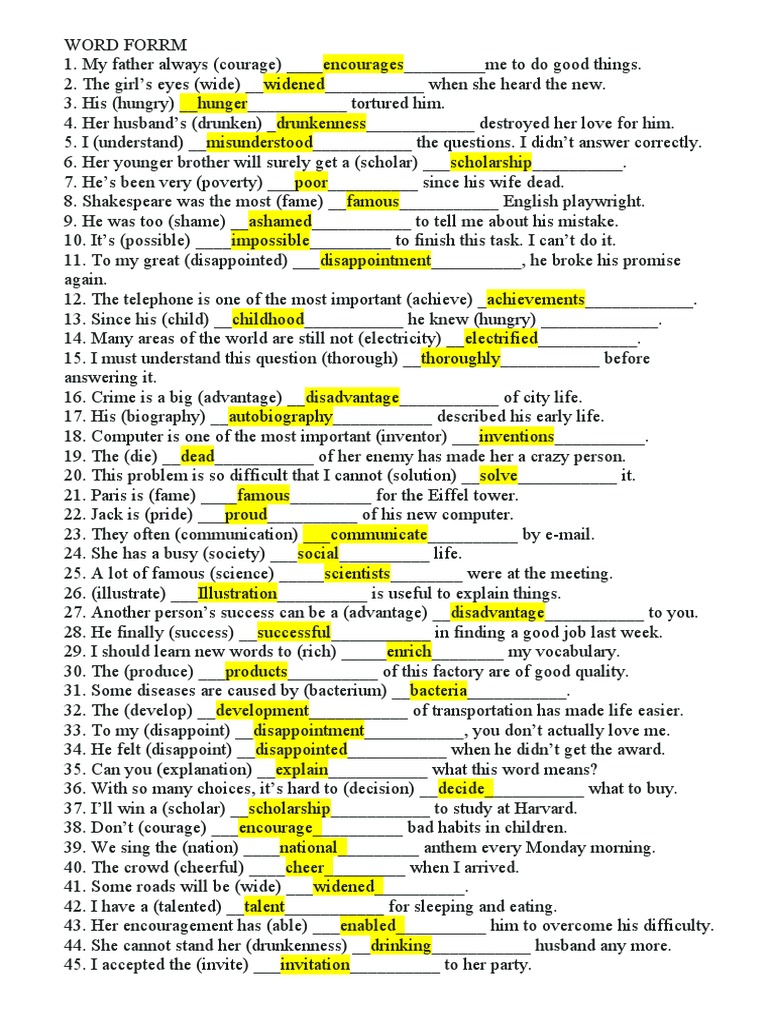 70-WORD-FORM-Gia Huy | PDF | Language Arts & Discipline