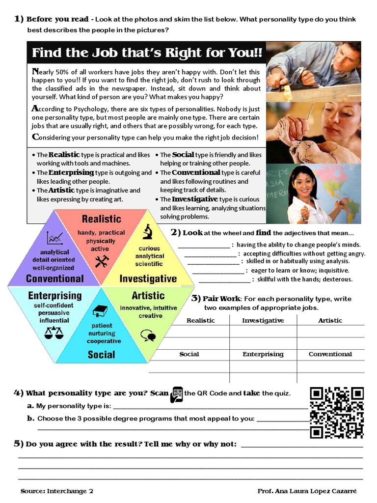 PERSONALITY TYPES ESL Worksheet | PDF | Science | Personality Type