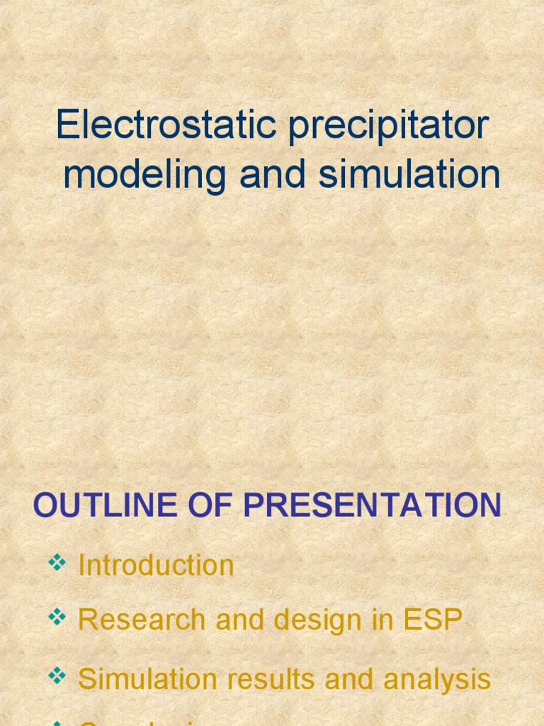 Electrostatic Precipitator Modeling and Simulation | PDF | Electric ...