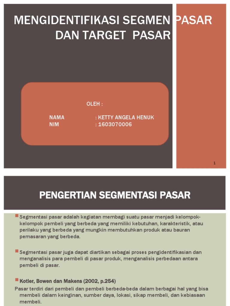 Segmentasi Pasar Dan Target Pasar | PDF