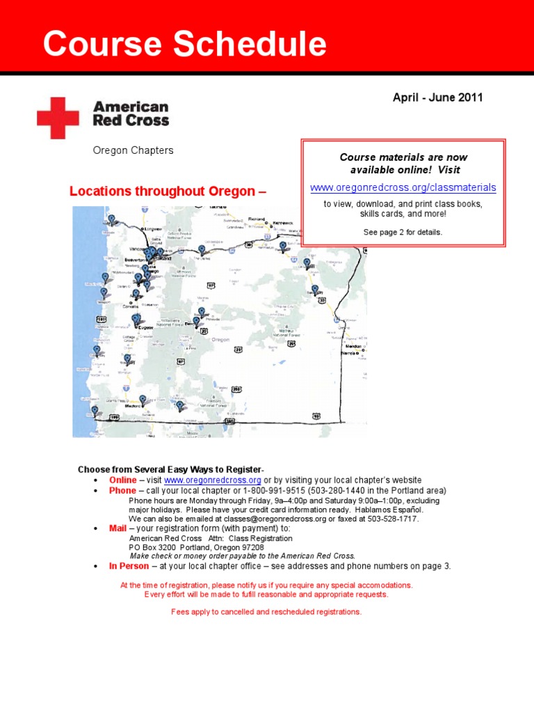 Oregon Red Cross Course Registration Guide | PDF | Cardiopulmonary ...